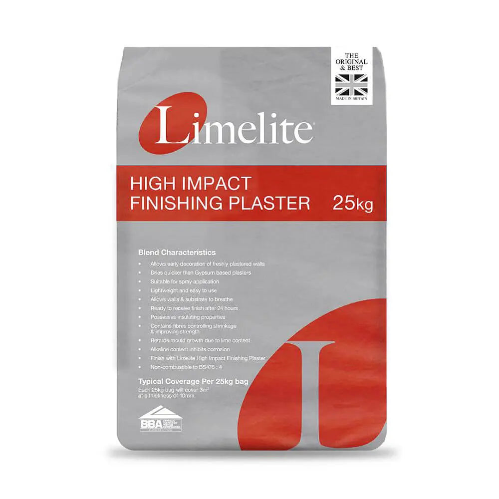 Limelite High Impact Finishing Plaster – 25 kg Bag – DIY Refurb